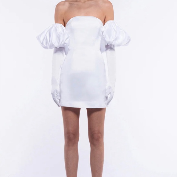 Miscreants | Dresses | Miscreants White Strapless Dress With White ...